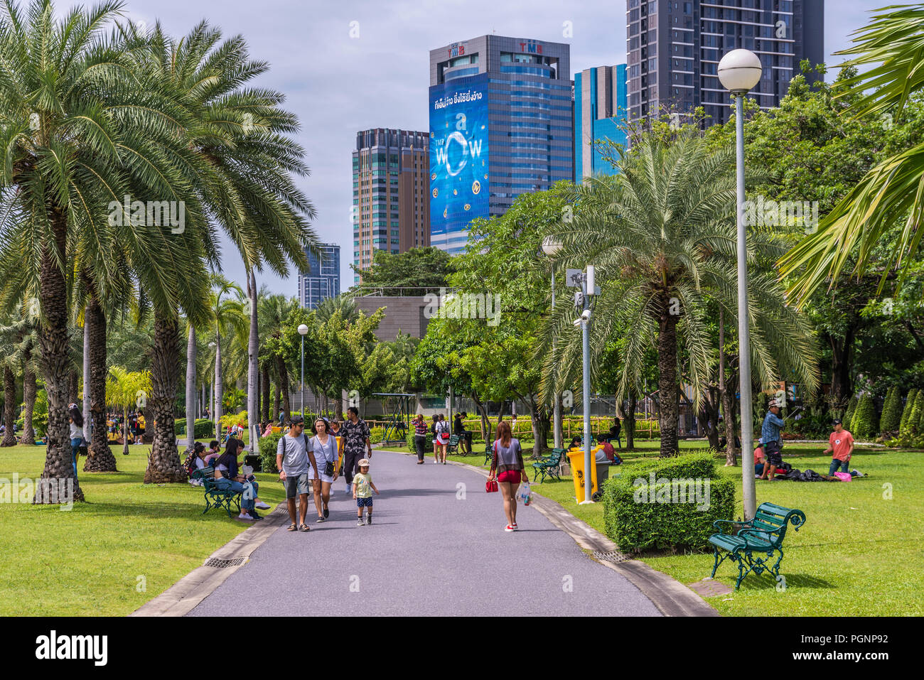 BANGKOK, THAILAND - JULY 15: This is a view Chatuchak park, a popular ...