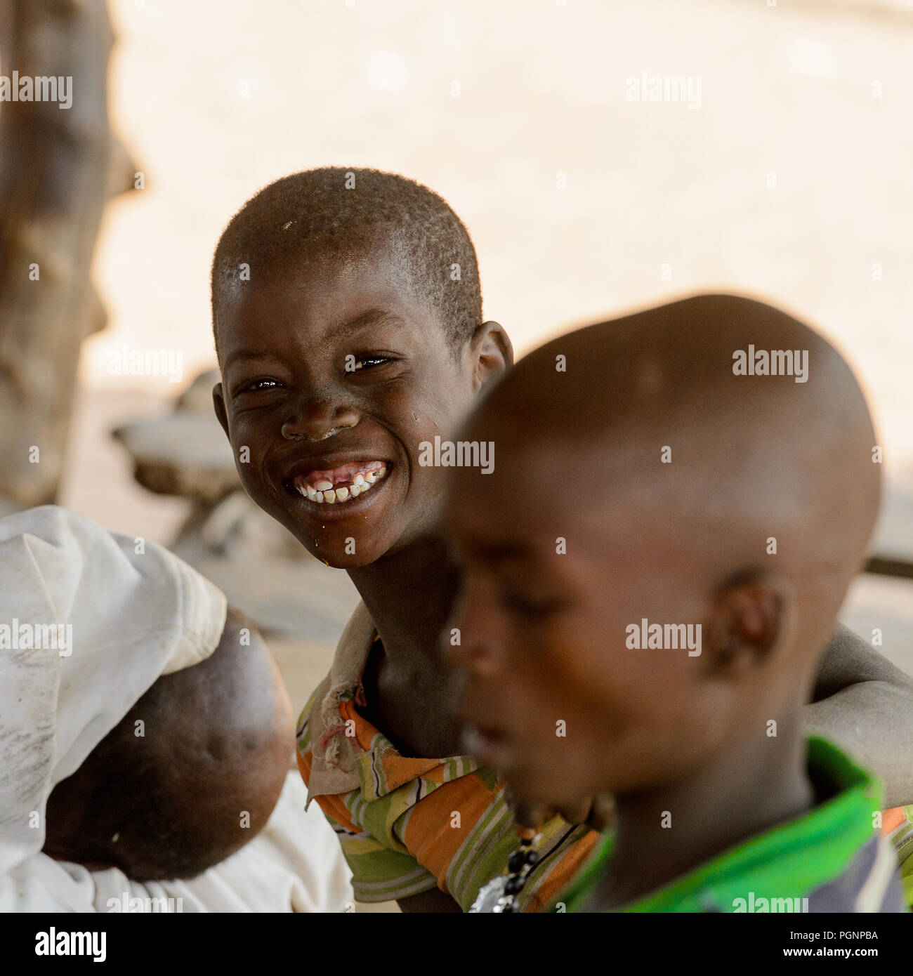 GHANI, GHANA - JAN 14, 2017: Unidentified Ghanaian boy smiles in the ...