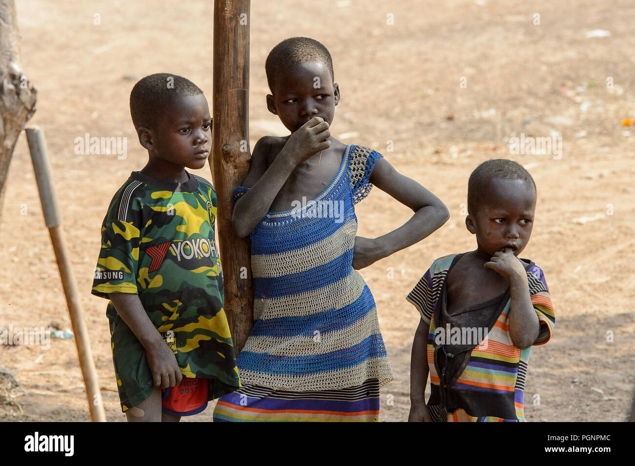 GHANI, GHANA - JAN 14, 2017: Unidentified Ghanaian children in colored ...