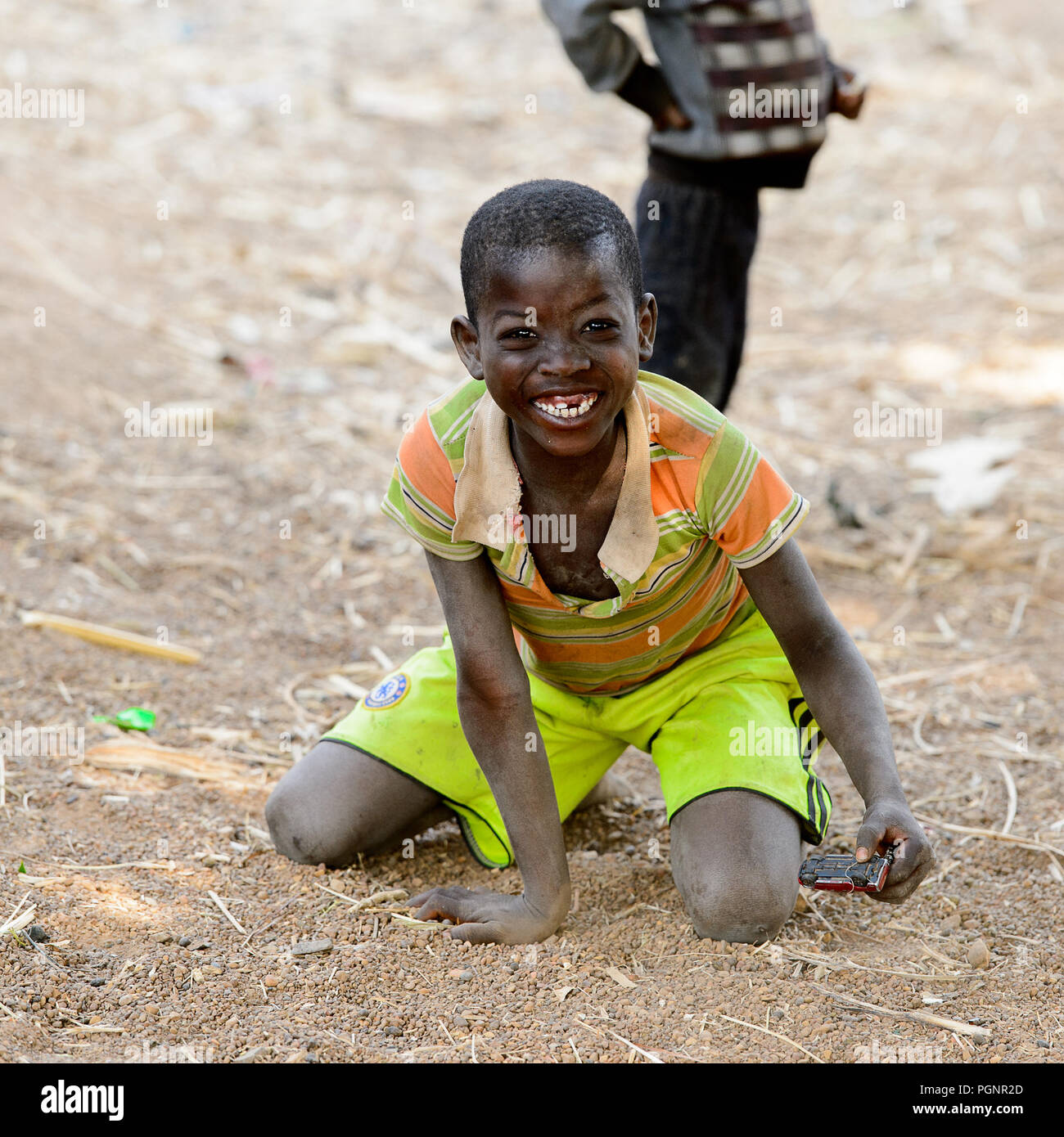 GHANI, GHANA - JAN 14, 2017: Unidentified Ghanaian boy in striped ...
