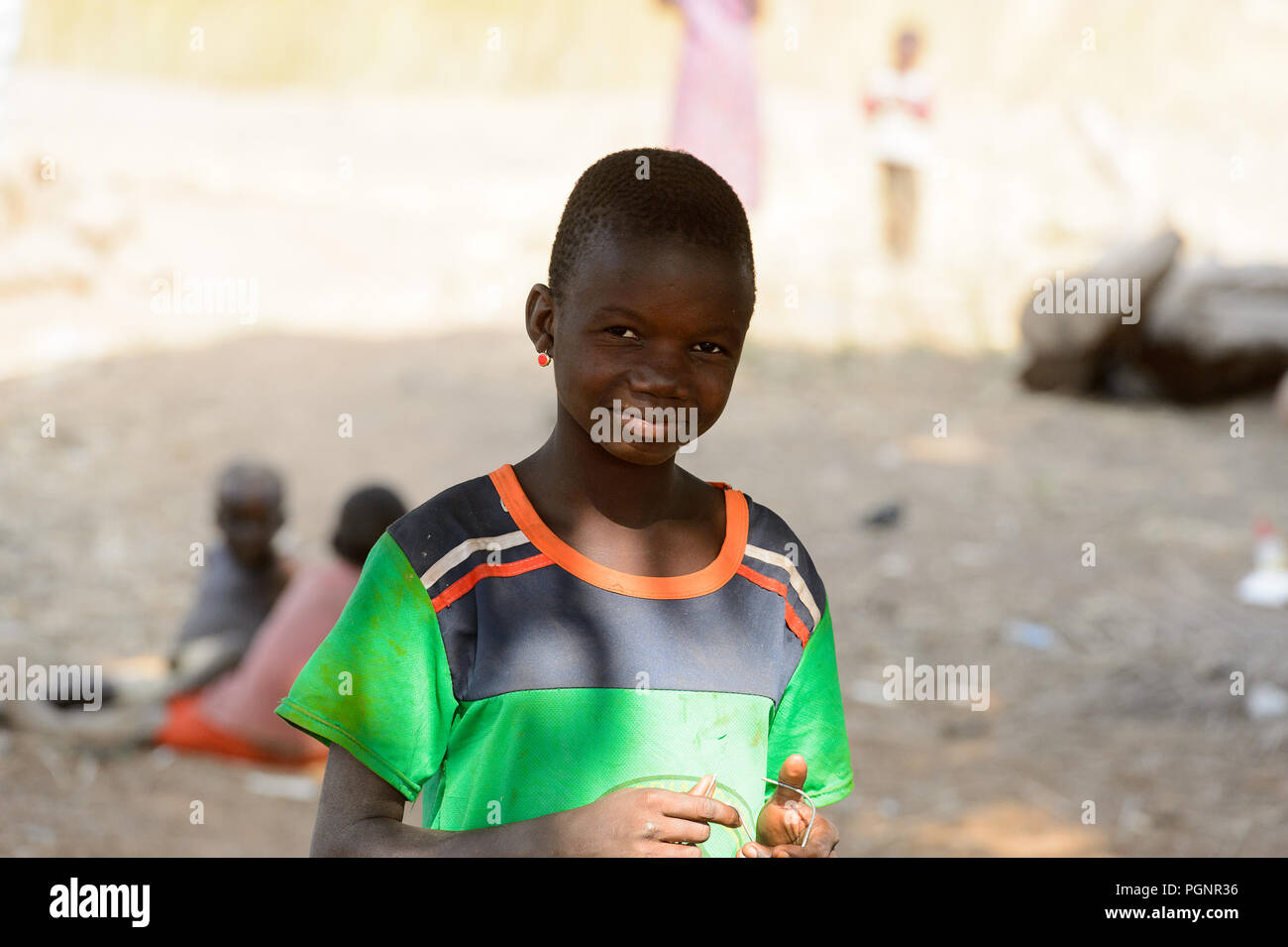 GHANI, GHANA - JAN 14, 2017: Unidentified Ghanaian girl in colored ...