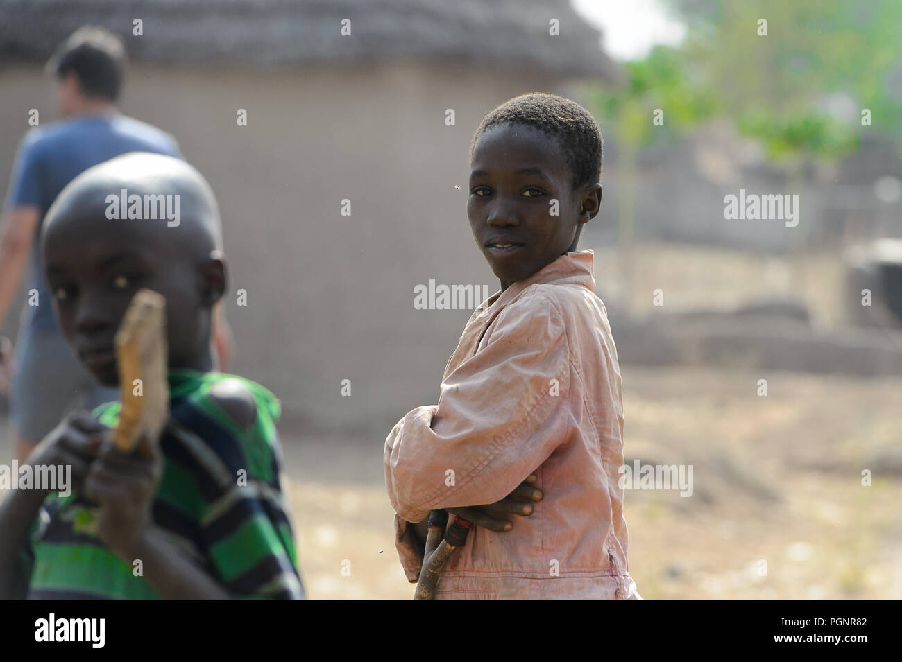 GHANI, GHANA - JAN 14, 2017: Unidentified Ghanaian boy holds a ...