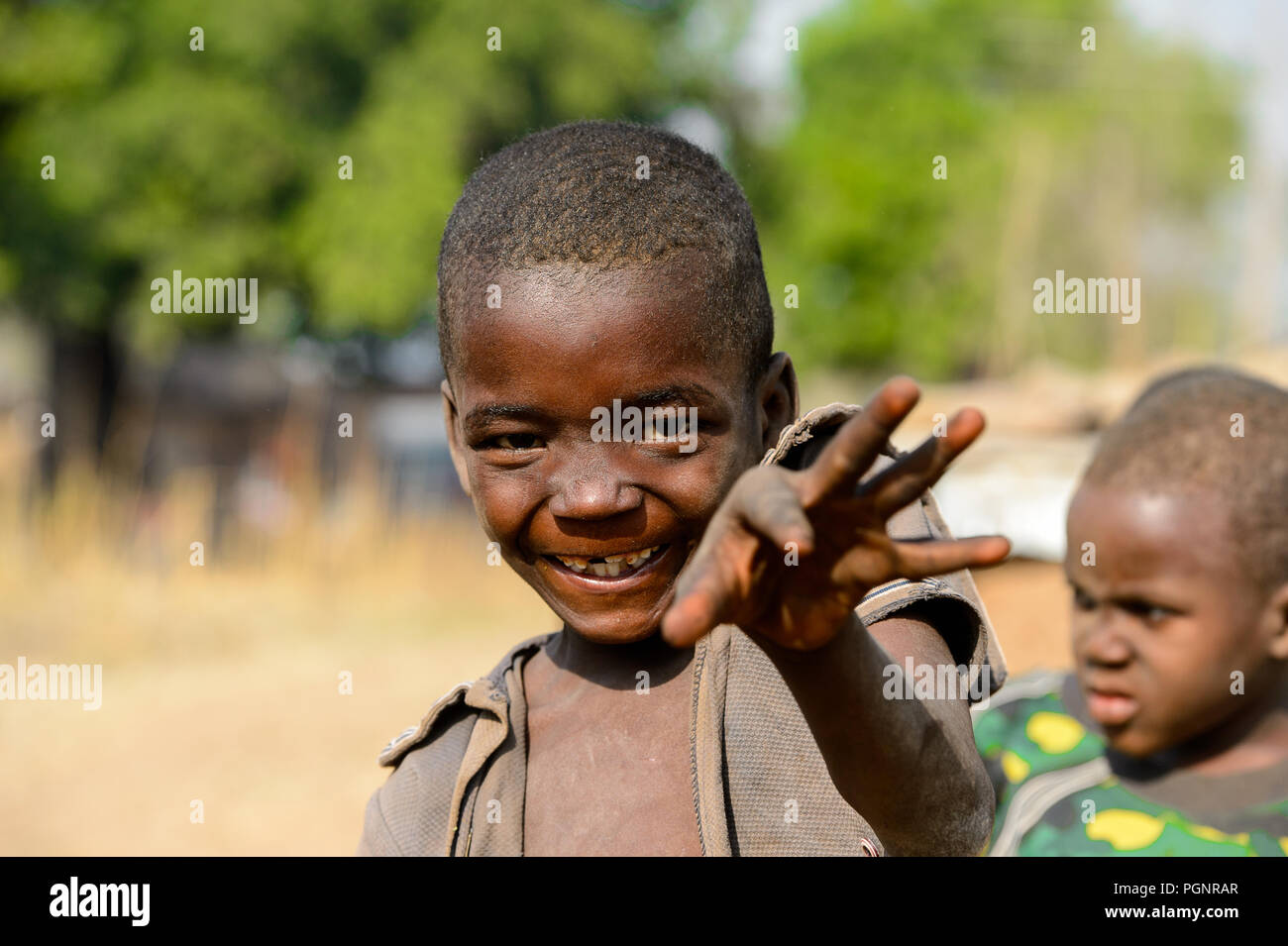 GHANI, GHANA - JAN 14, 2017: Unidentified Ghanaian boy looks ahead and ...