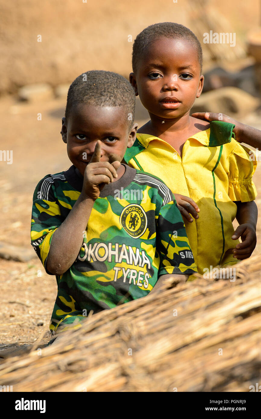 GHANI, GHANA - JAN 14, 2017: Unidentified Ghanaian children play on the ...