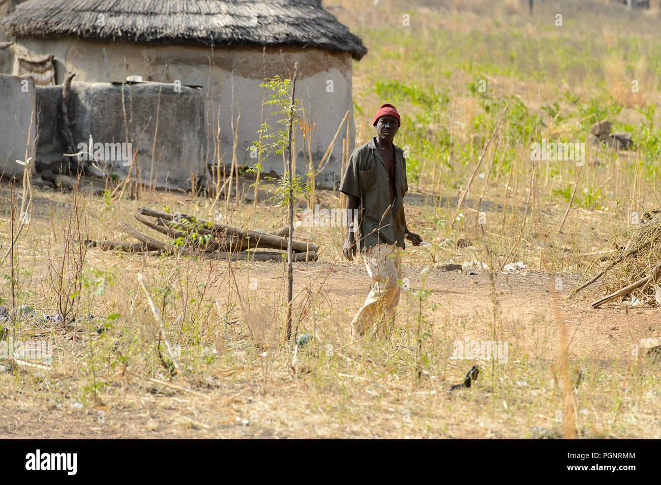 GHANI, GHANA - JAN 14, 2017: Unidentified Ghanaian man walks on the ...