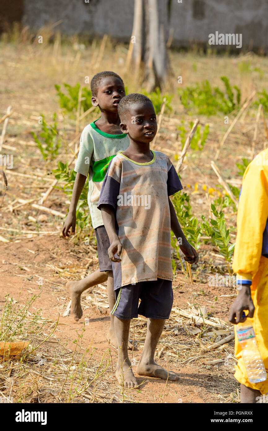 GHANI, GHANA - JAN 14, 2017: Unidentified Ghanaian children walk in the ...