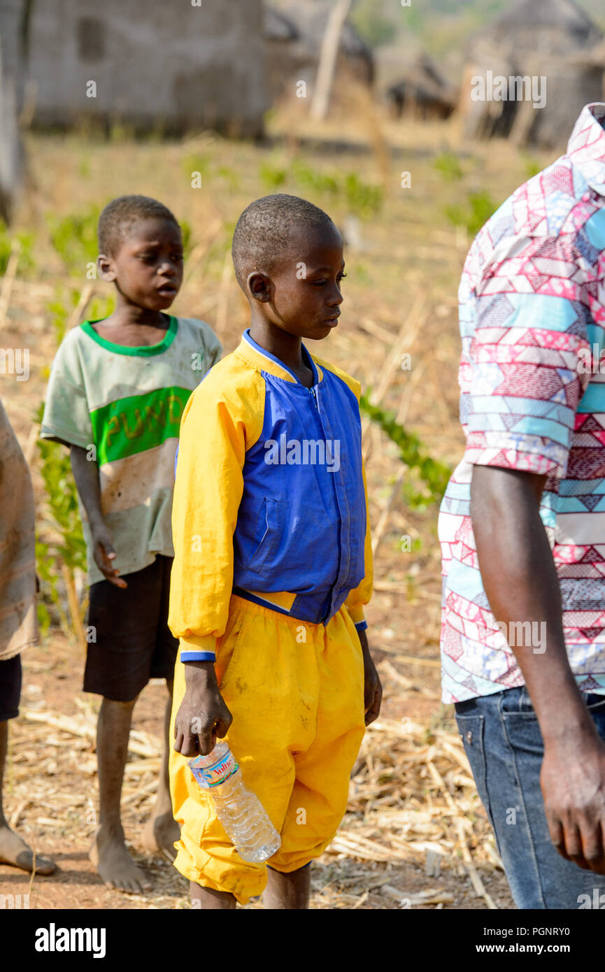 GHANI, GHANA - JAN 14, 2017: Unidentified Ghanaian children walk in the ...