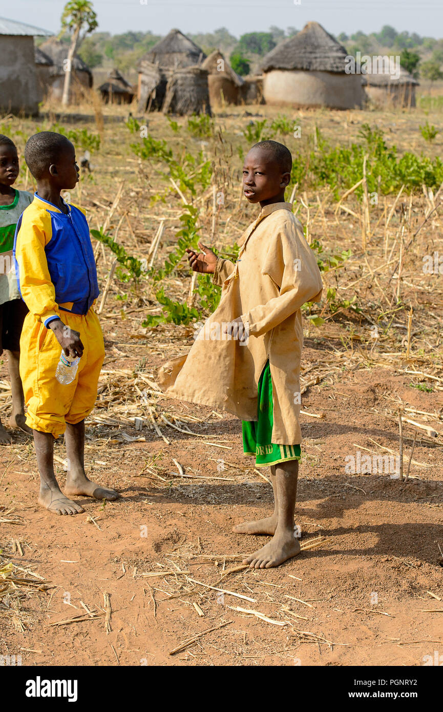 GHANI, GHANA - JAN 14, 2017: Unidentified Ghanaian children walk in the ...