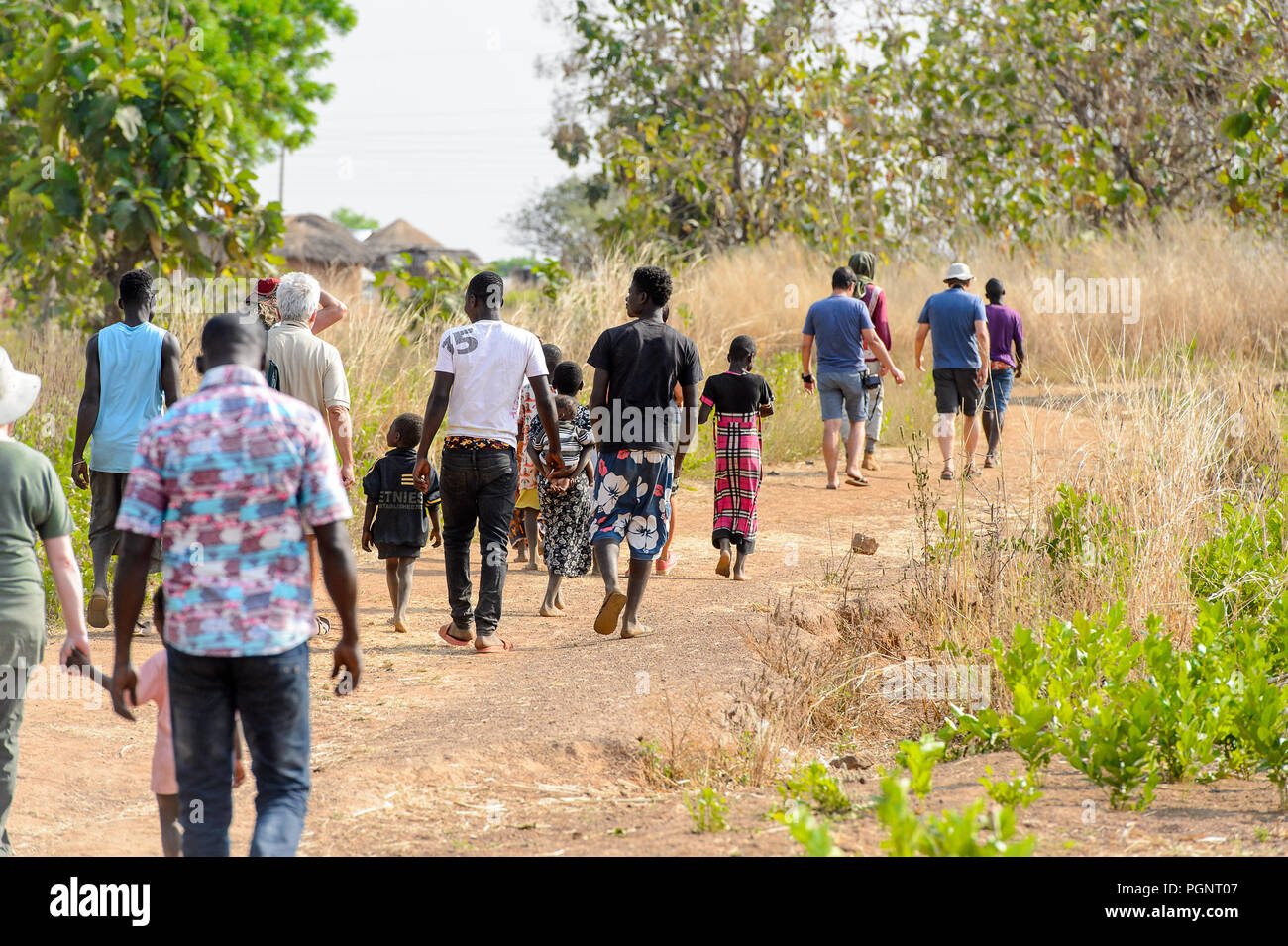 GHANI, GHANA - JAN 14, 2017: Unidentified Ghanaian people walk in the ...