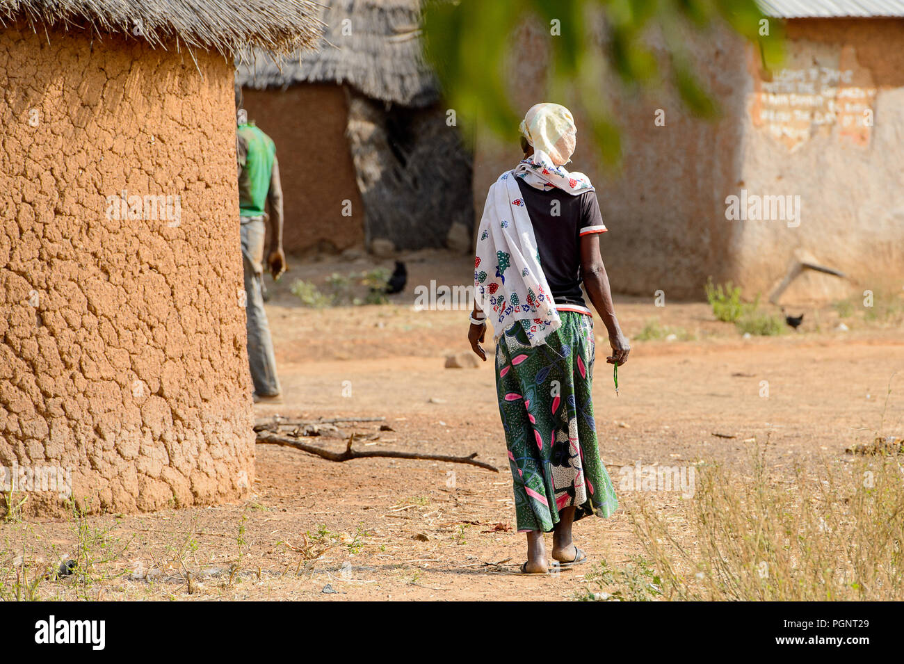 GHANI, GHANA - JAN 14, 2017: Unidentified Ghanaian woman walks from ...