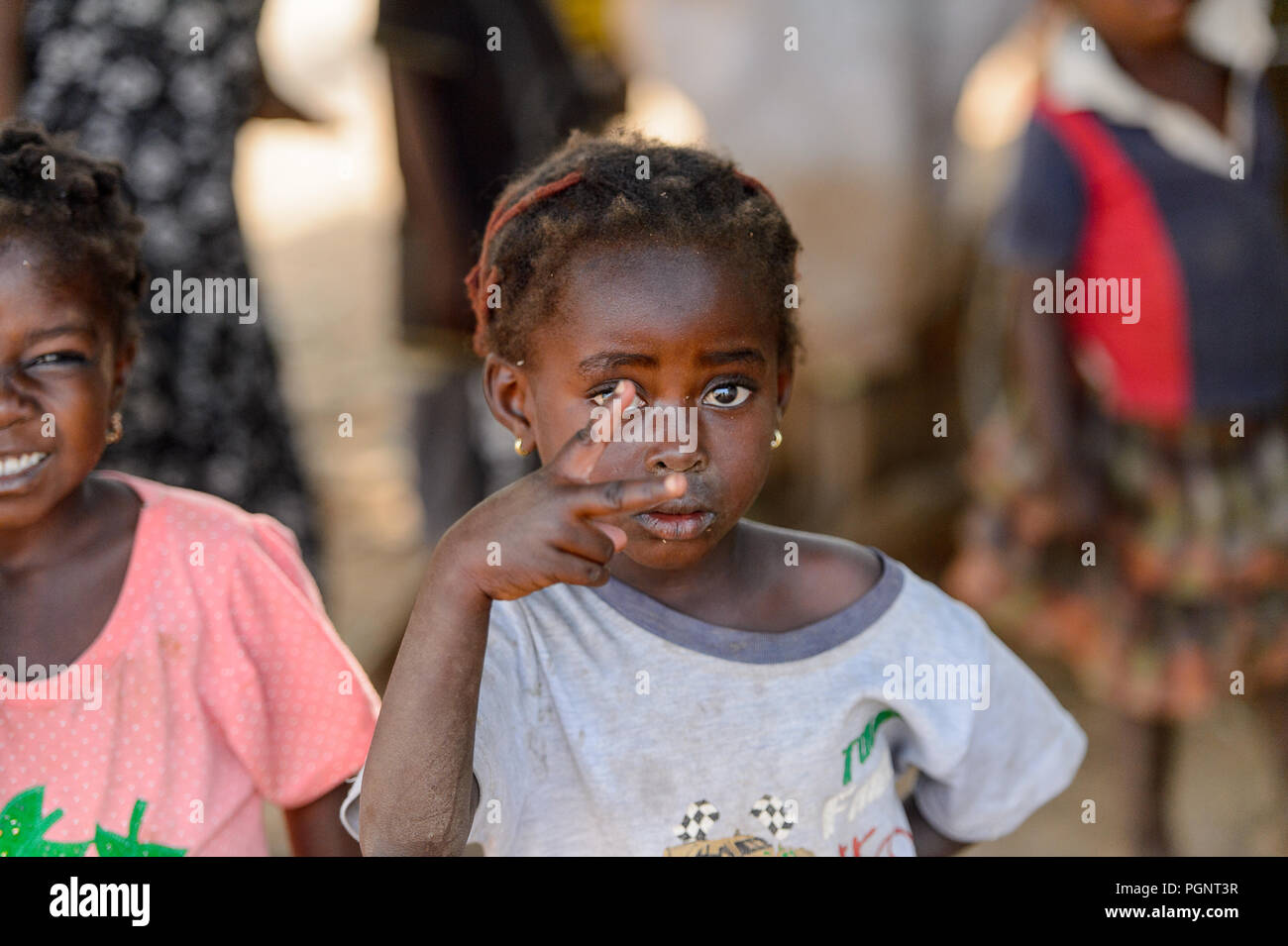 GHANI, GHANA - JAN 14, 2017: Unidentified Ghanaian little girl shows ...