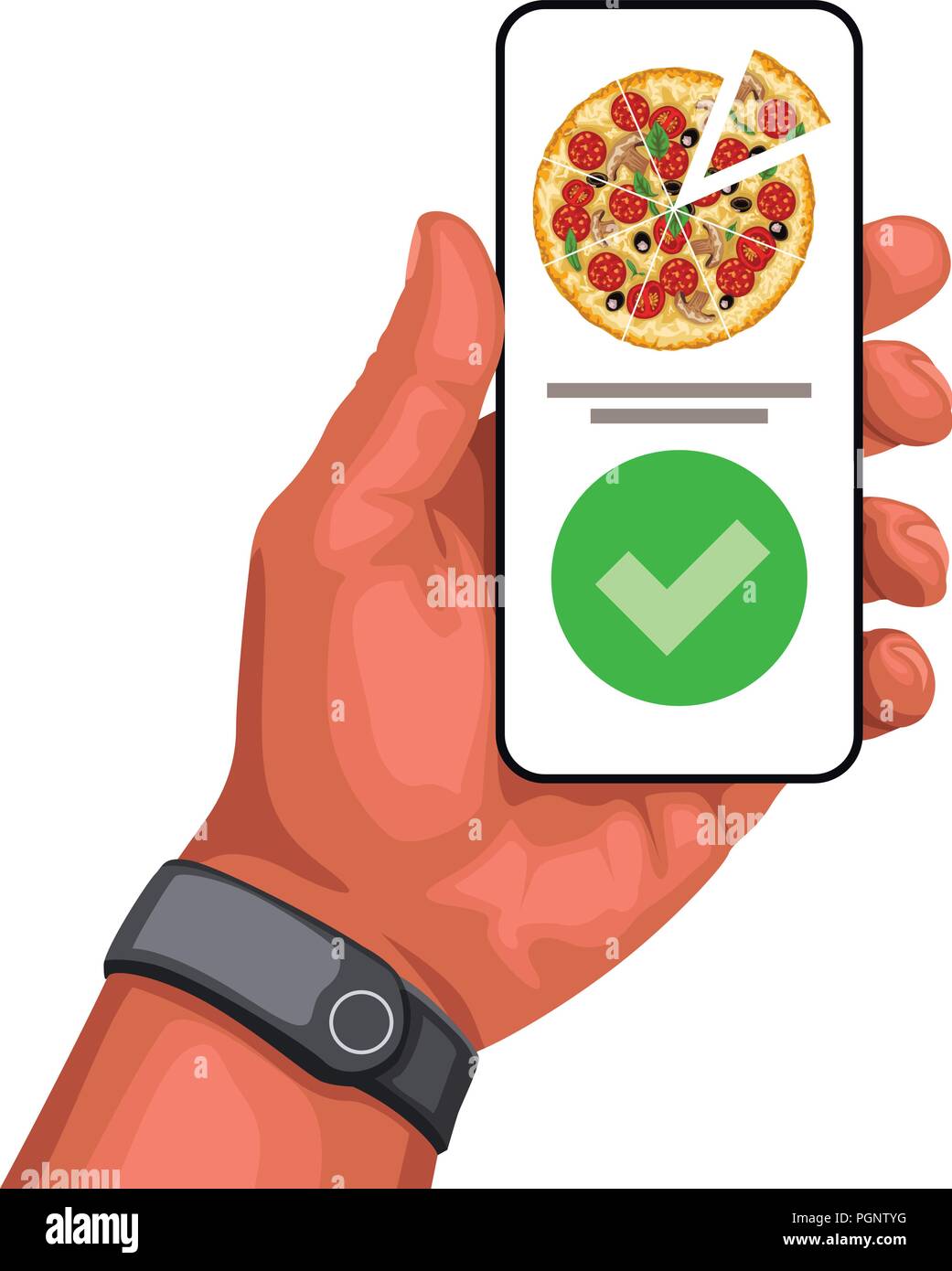 Hand holding mobile order Stock Vector Images - Alamy