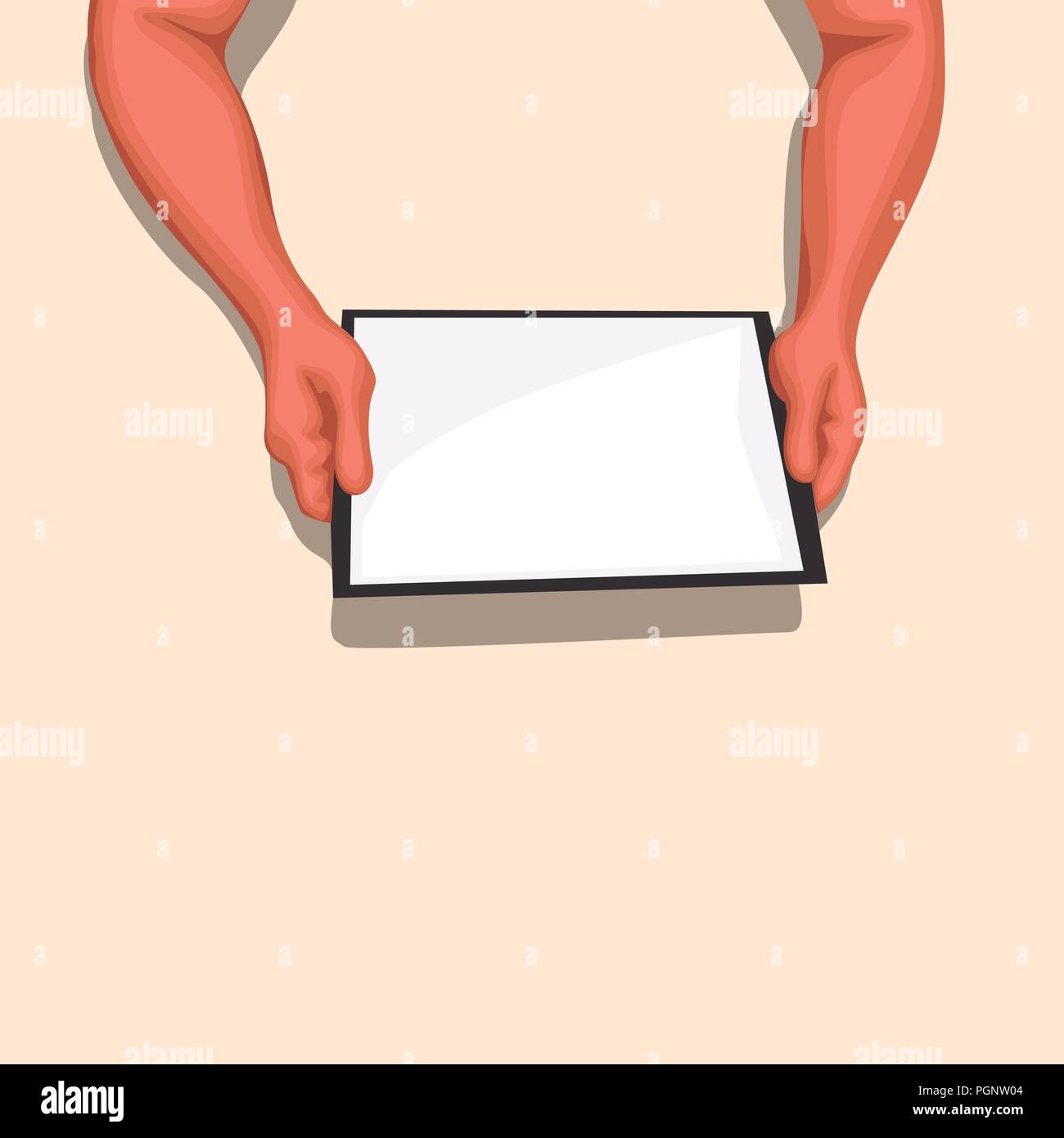 Tablet holding in hands Stock Vector Images - Alamy