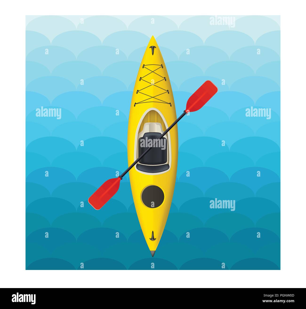 kayak on blue waves Stock Vector Image & Art - Alamy