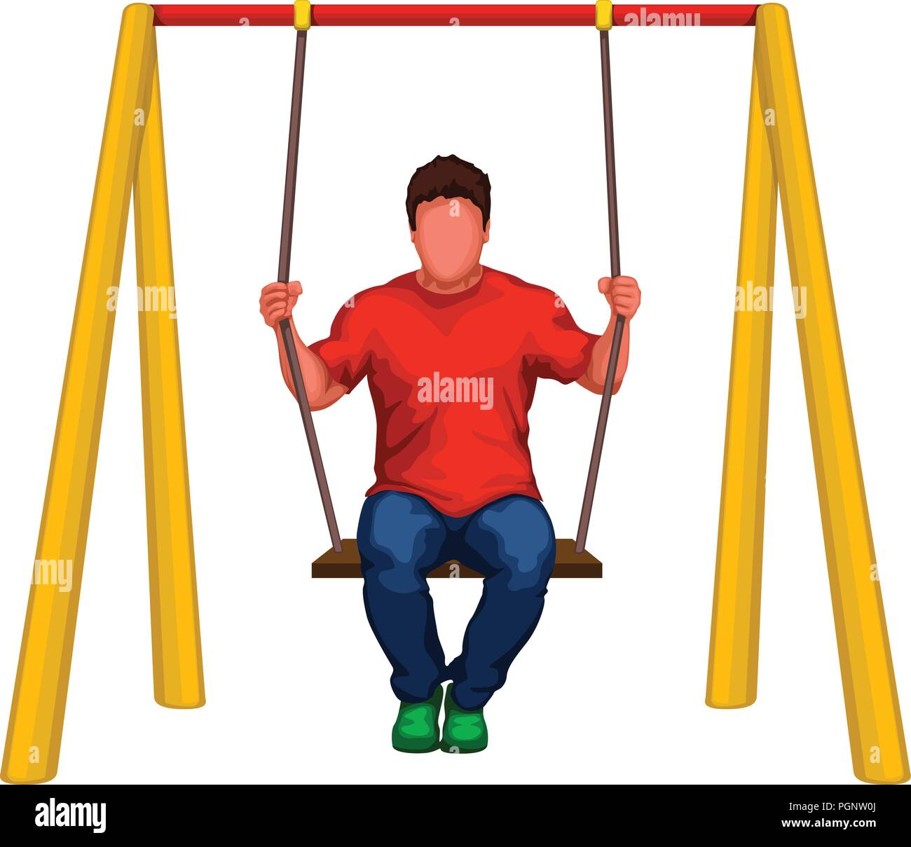 man sitting on swings Stock Vector Image & Art - Alamy