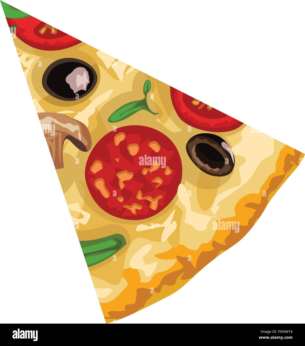 Pizza slice top view Stock Vector Images - Alamy