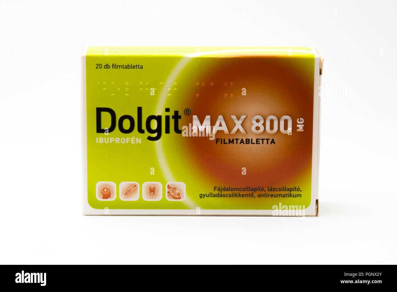 Budapest, Hungary - July 10, 2018: Dolgit Max 800 painkiller drug Stock ...