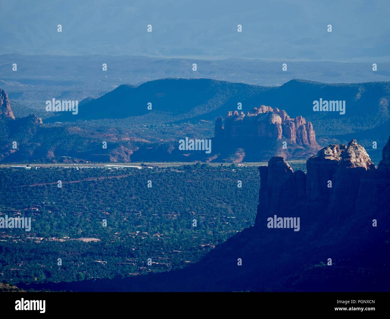 Looking southward towards the Verde Valley and Red Rock-Secret Mountain ...