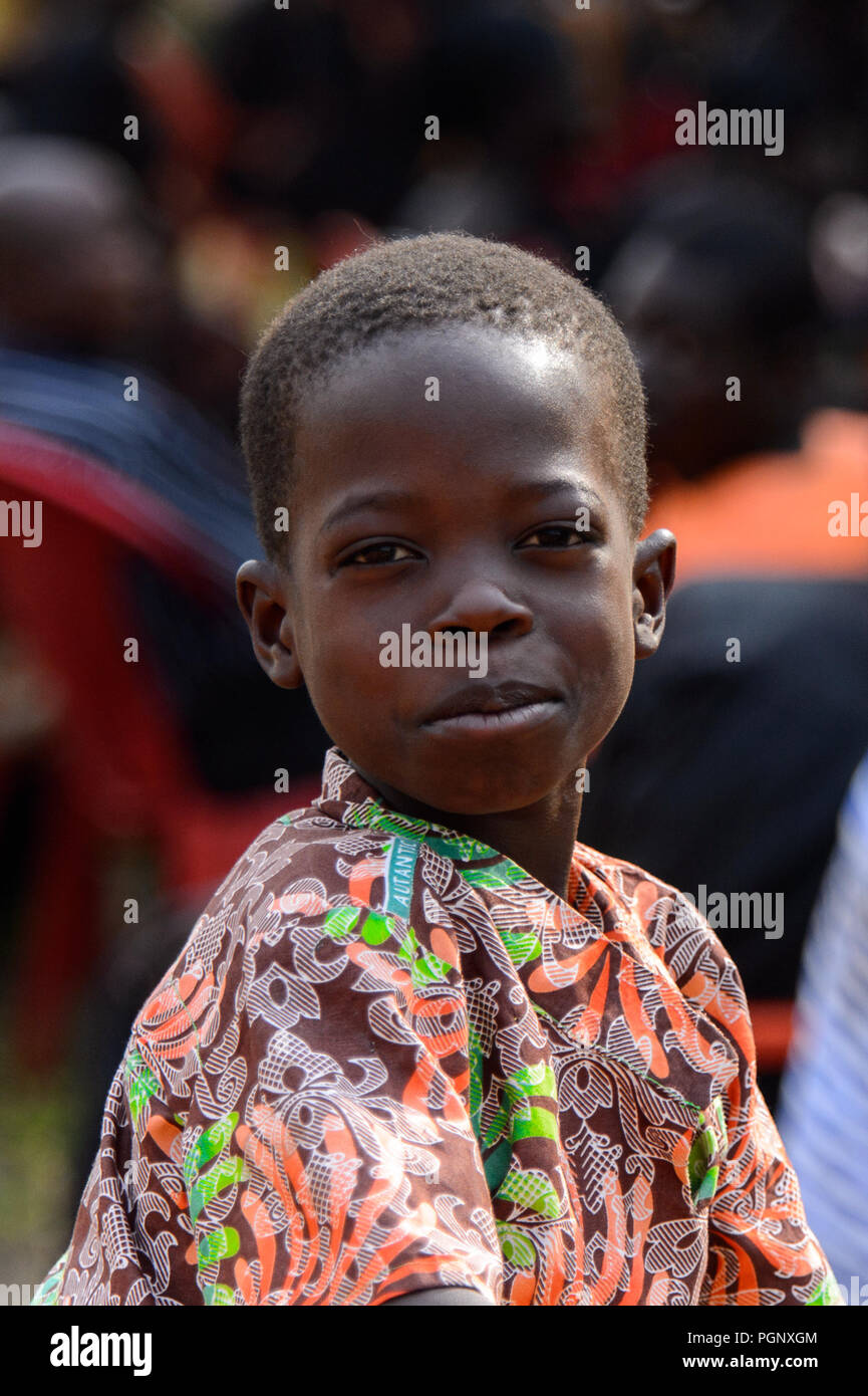 TECHIMAN, GHANA - JAN 15, 2017: Unidentified Ashanti little boy in ...