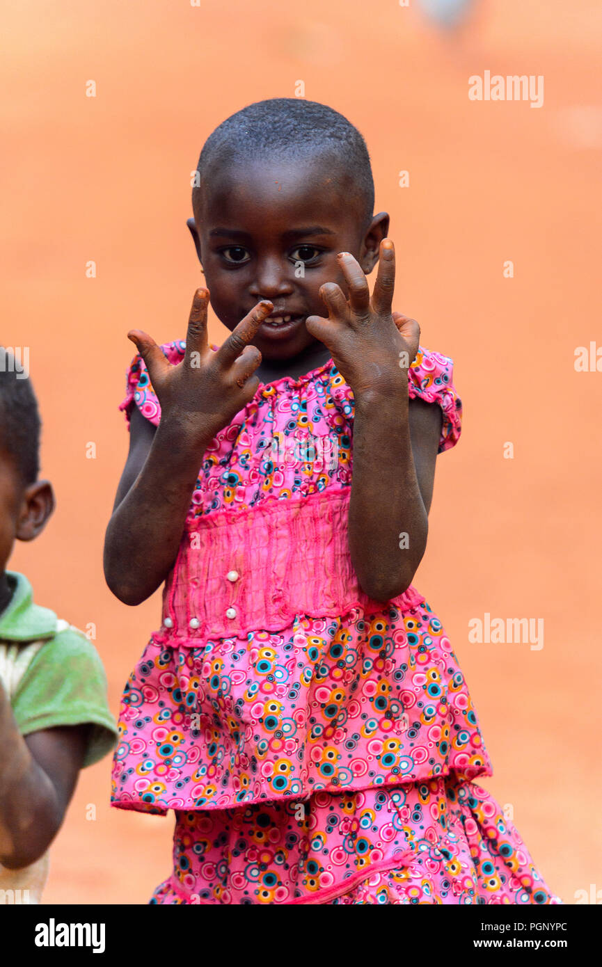 BOABENG, GHANA - JAN 15, 2017: Unidentified Ghanaian little girl in ...