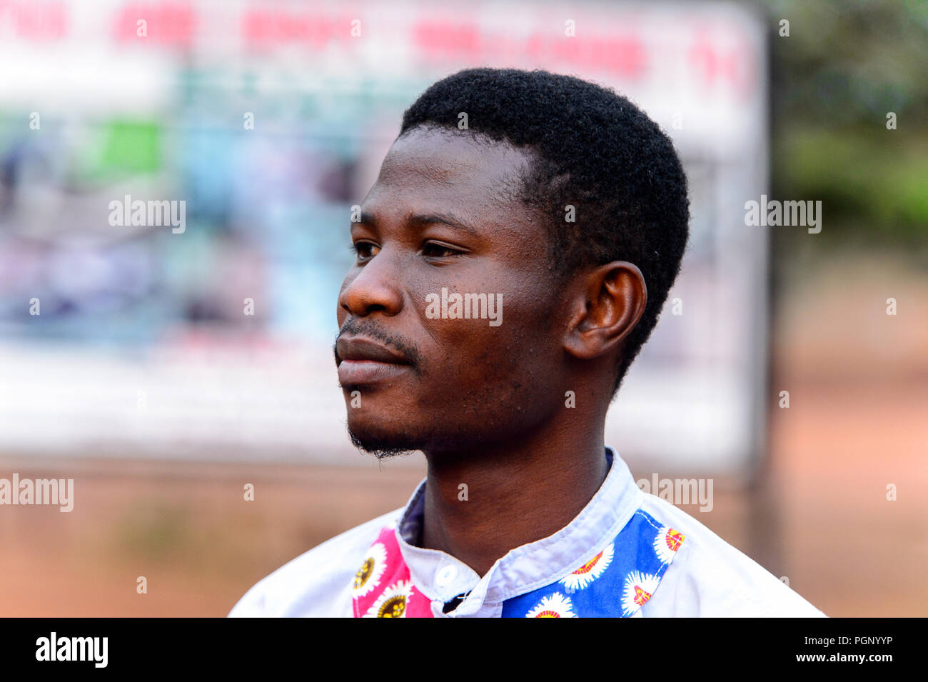 BOABENG, GHANA - JAN 15, 2017: Unidentified Ghanaian man with mustache ...