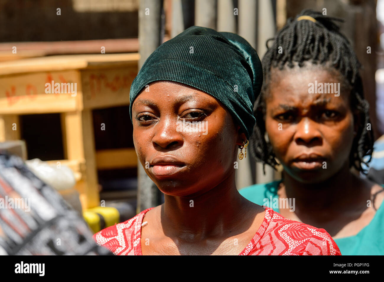 KUMASI, GHANA - JAN 15, 2017: Unidentified Ghanaian woman in national ...