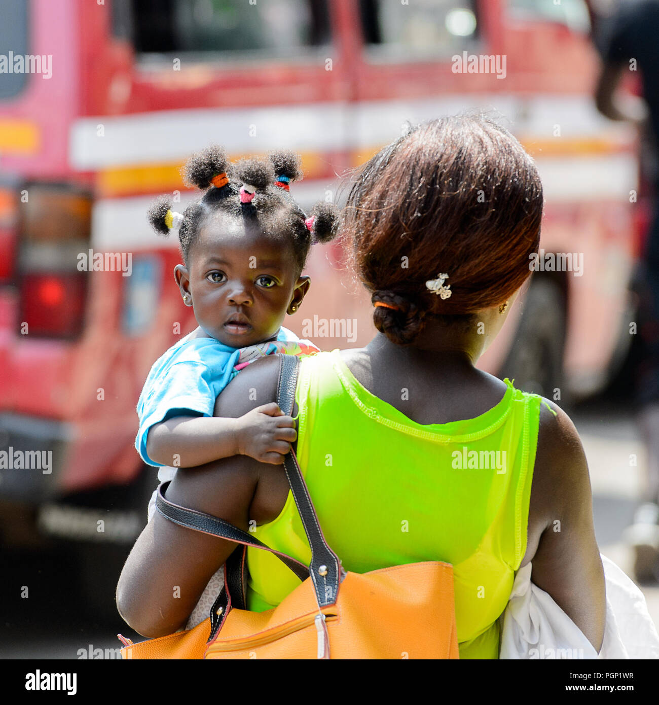 KUMASI, GHANA - JAN 15, 2017: Unidentified Ghanaian baby girl is ...