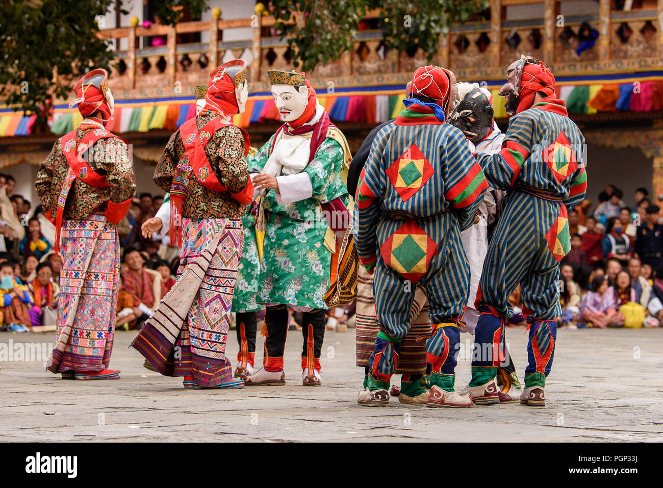TRIMPHU, BHUTAN - MAR 8, 2017: Unidentified Ngalops people in ...