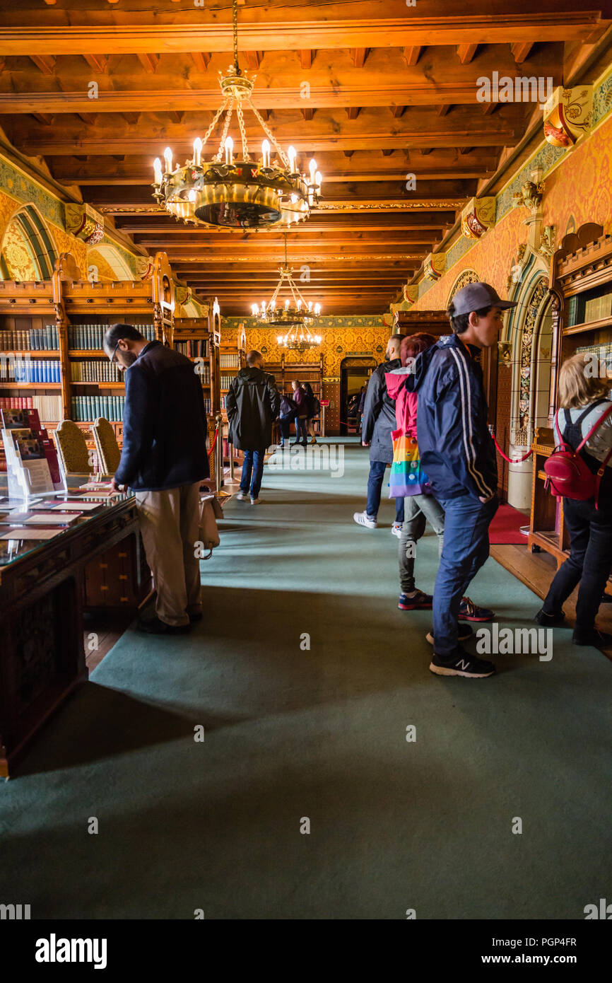 The Library in Cardiff Castle (Castell Caerdydd) , Cardiff, Wales ...