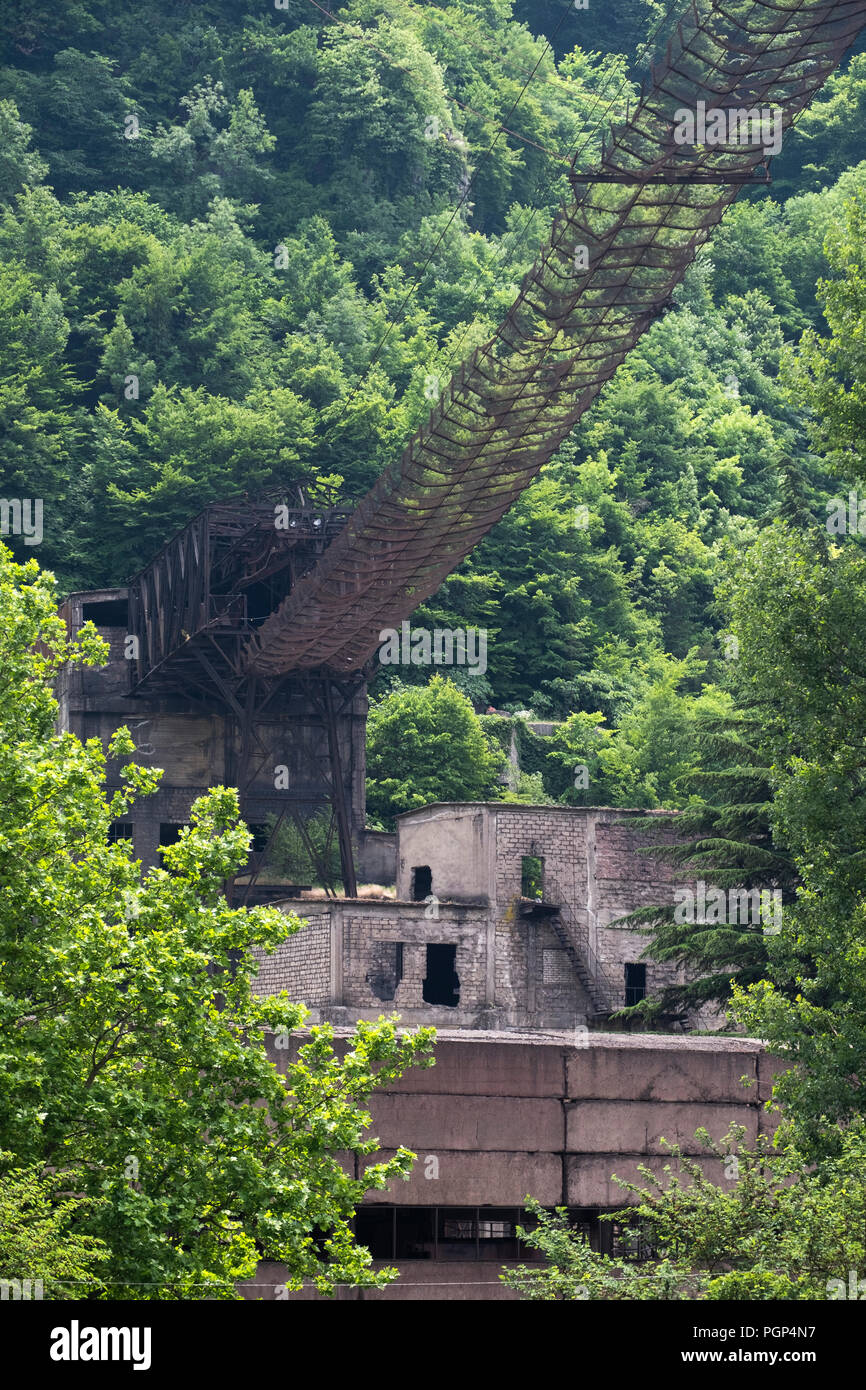 Old Soviet-Era Cablecar, Cableway system in Chiatura Georgia Stock ...