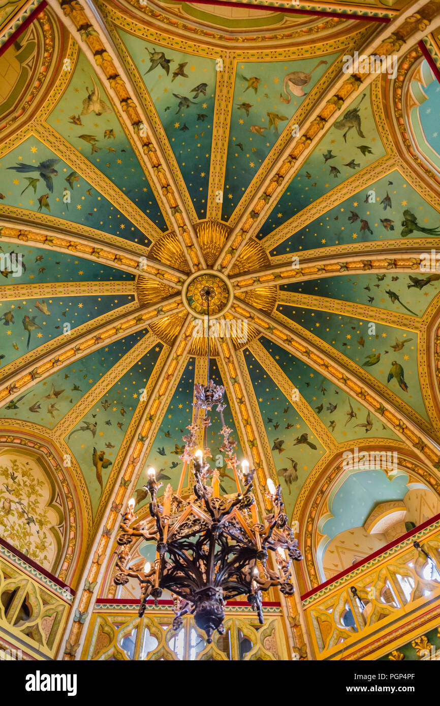 Drawing room in Castell Coch (Castle Coch), Tongwynlais, Cardiff, Wales ...