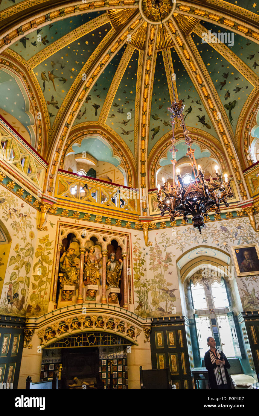 Drawing room in Castell Coch (Castle Coch), Tongwynlais, Cardiff, Wales ...