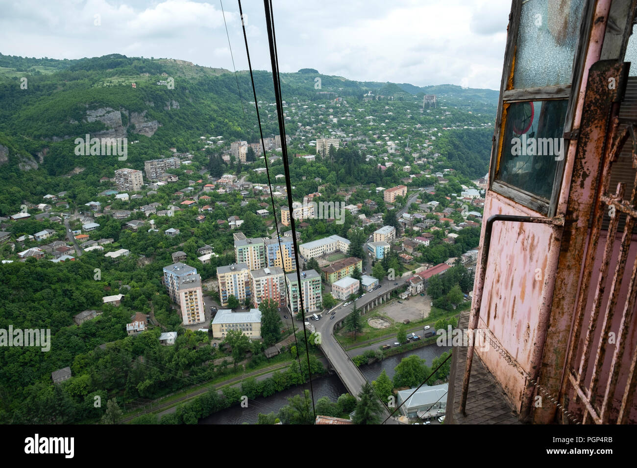 Old Soviet-Era Cablecar, Cableway system in Chiatura Georgia Stock ...