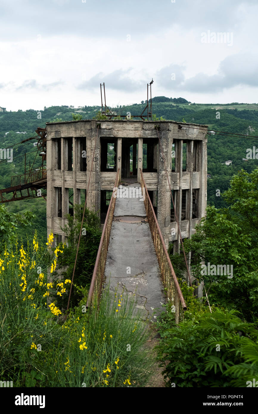 Old Soviet-Era Cablecar, Cableway system in Chiatura Georgia Stock ...