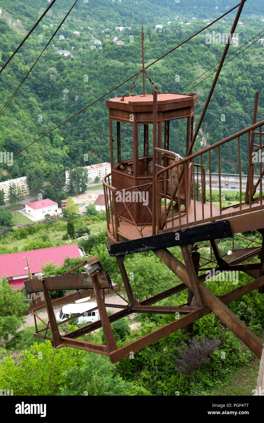 Old Soviet-Era Cablecar, Cableway system in Chiatura Georgia Stock ...