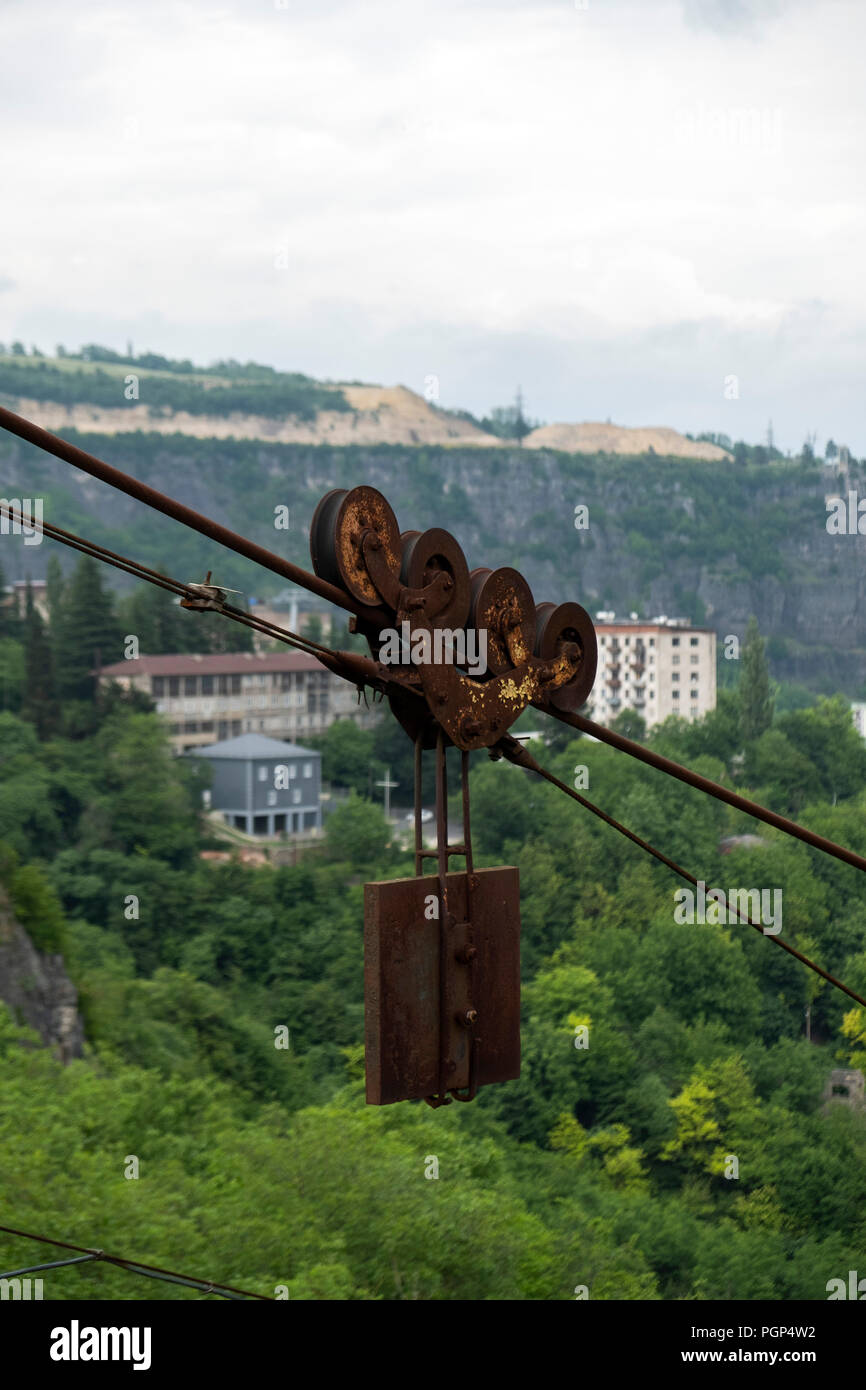 Old Soviet-Era Cablecar, Cableway system in Chiatura Georgia Stock ...
