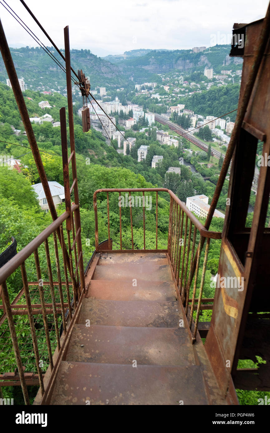 Old Soviet-Era Cablecar, Cableway system in Chiatura Georgia Stock ...