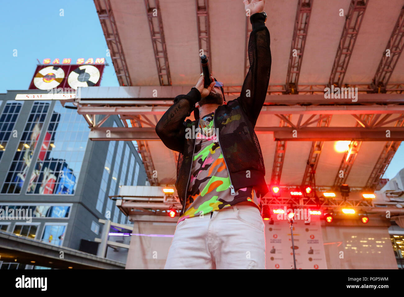 TORONTO, CANADA - AUGUST 4, 2018: LEBANESE CANADIAN SINGER KARL WOLF ...