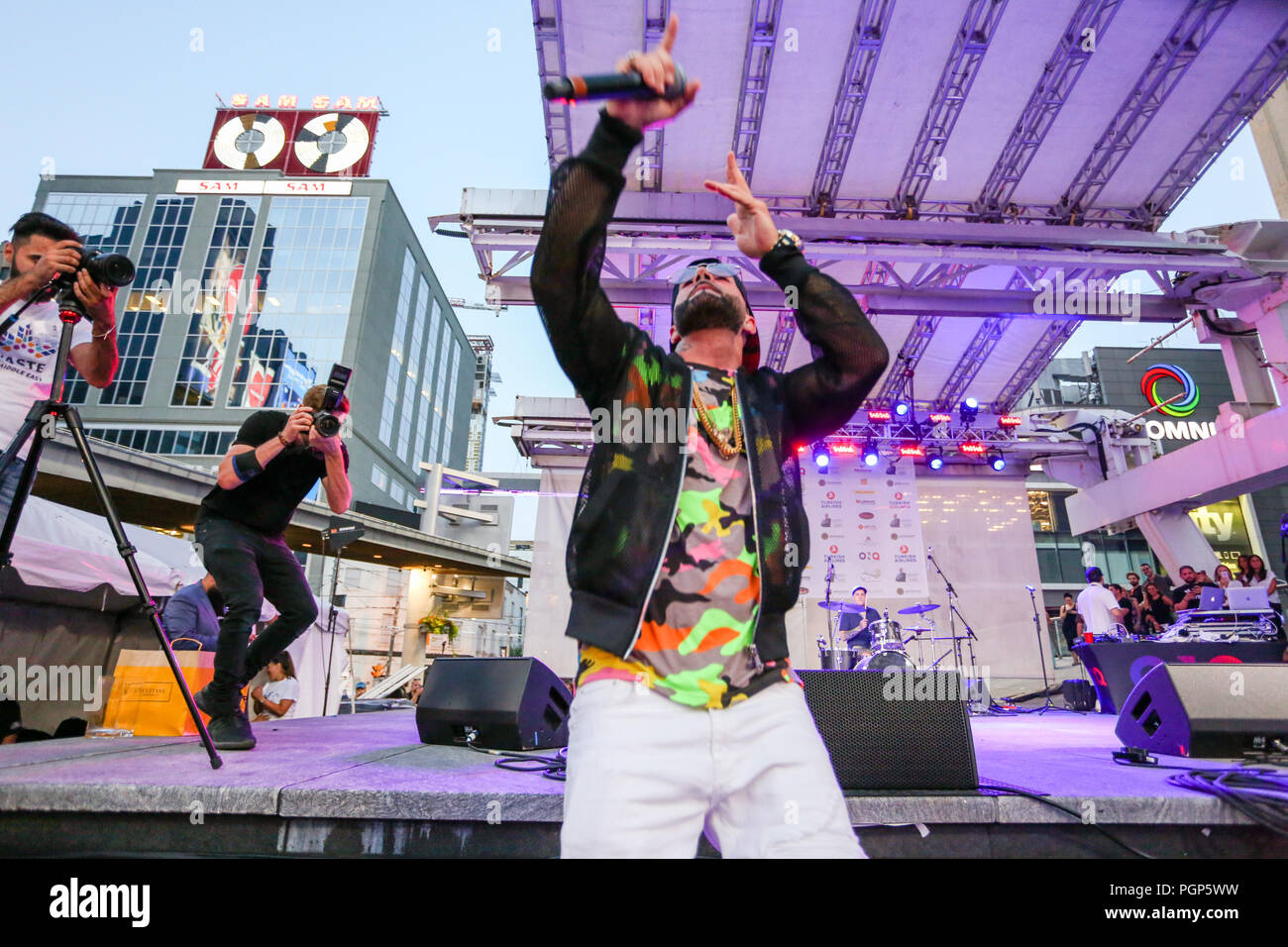 TORONTO, CANADA - AUGUST 4, 2018: LEBANESE CANADIAN SINGER KARL WOLF ...