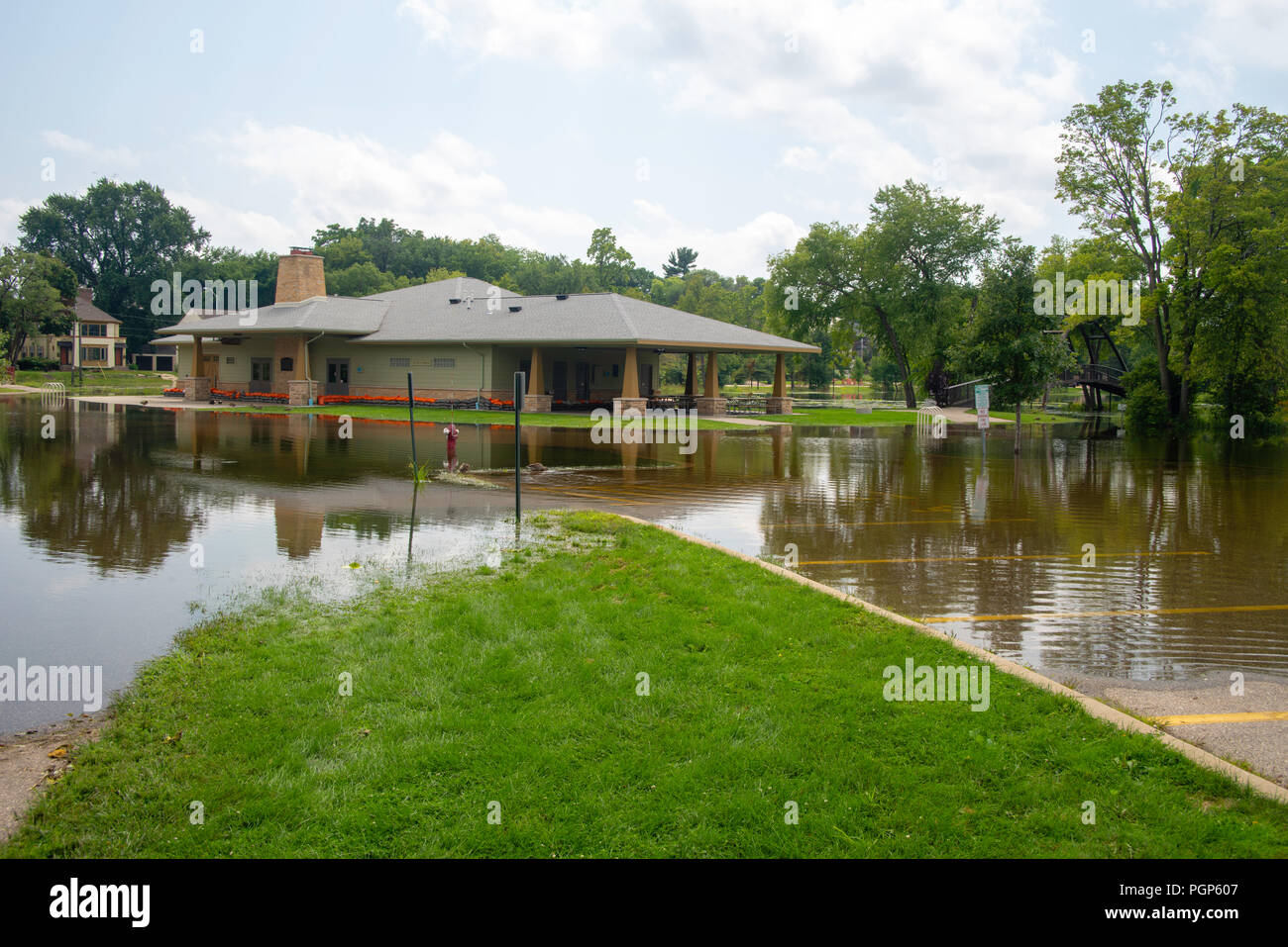 Excessive rains create flood conditions in Madison, Wisconsin, USA ...