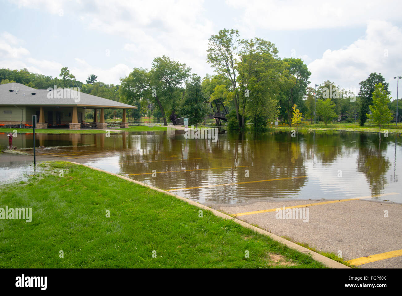 Excessive rains create flood conditions in Madison, Wisconsin, USA ...