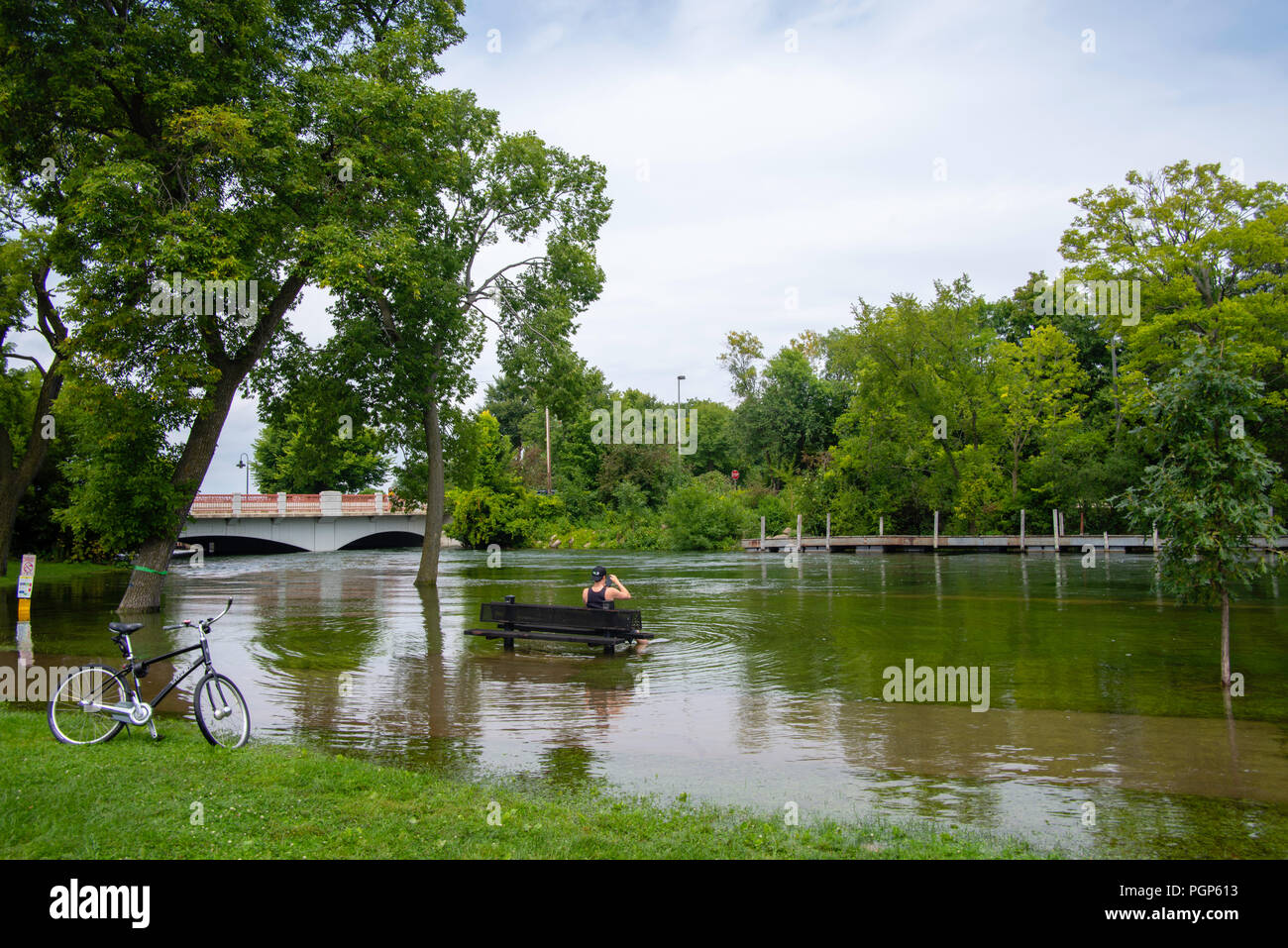 Excessive rains create flood conditions in Madison, Wisconsin, USA ...