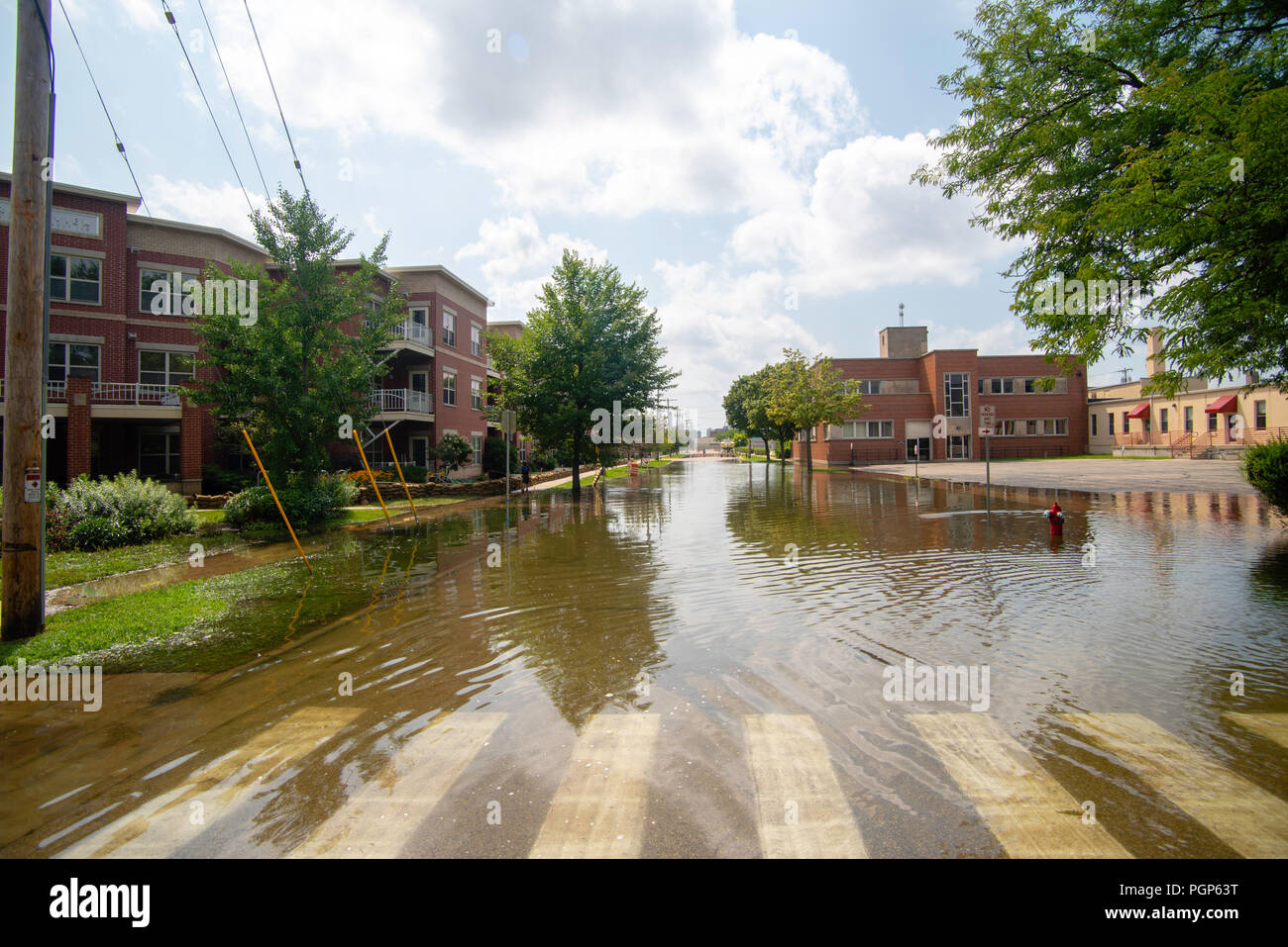 Excessive rains create flood conditions in Madison, Wisconsin, USA ...