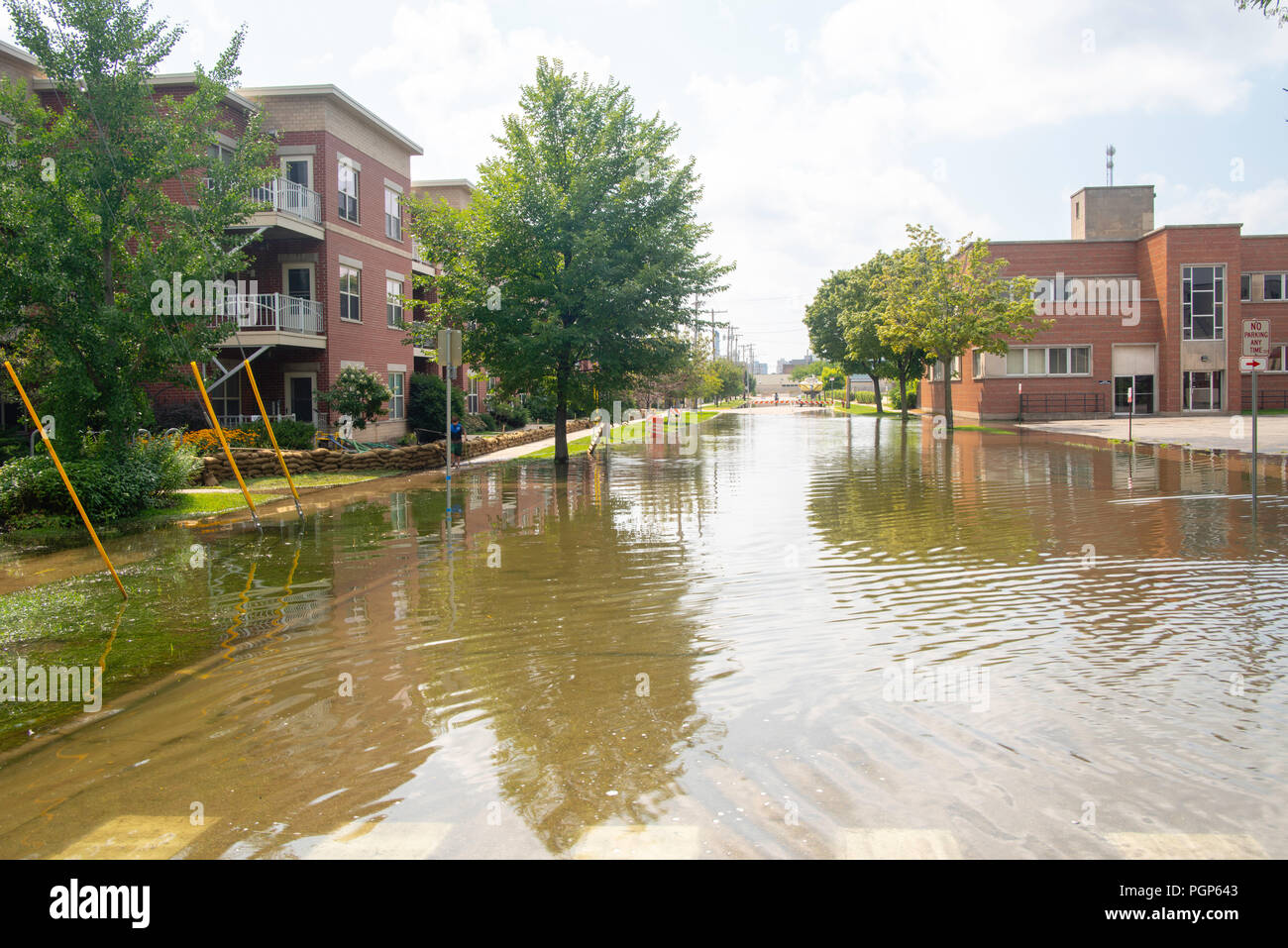 Excessive rains create flood conditions in Madison, Wisconsin, USA ...