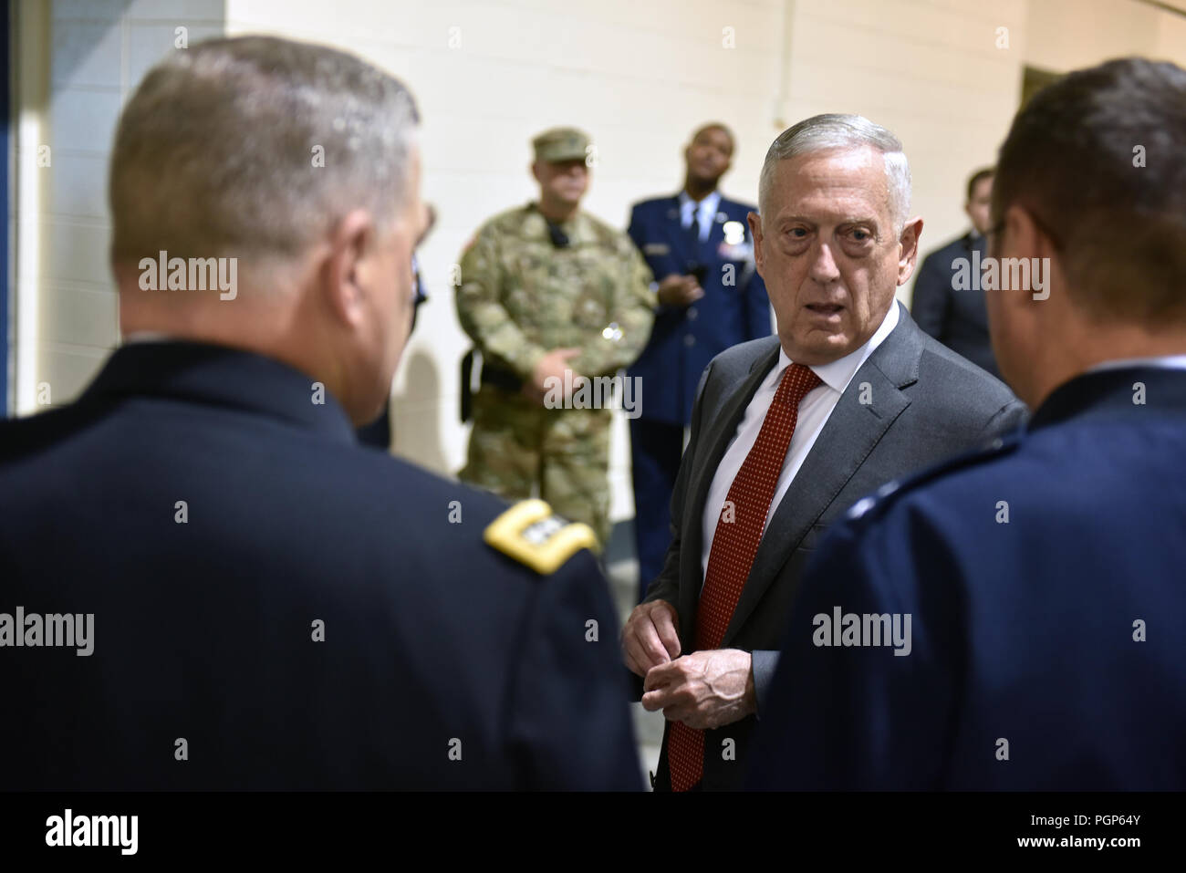Secretary of Defense James Mattis talks with Air Force Gen. Joseph ...