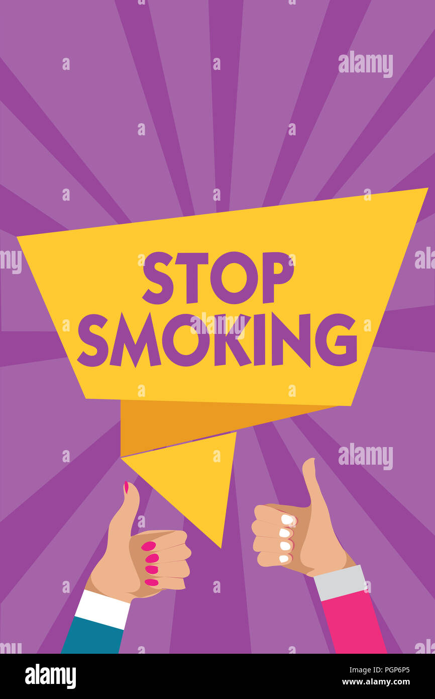 Text sign showing Stop Smoking. Conceptual photo Discontinuing or ...
