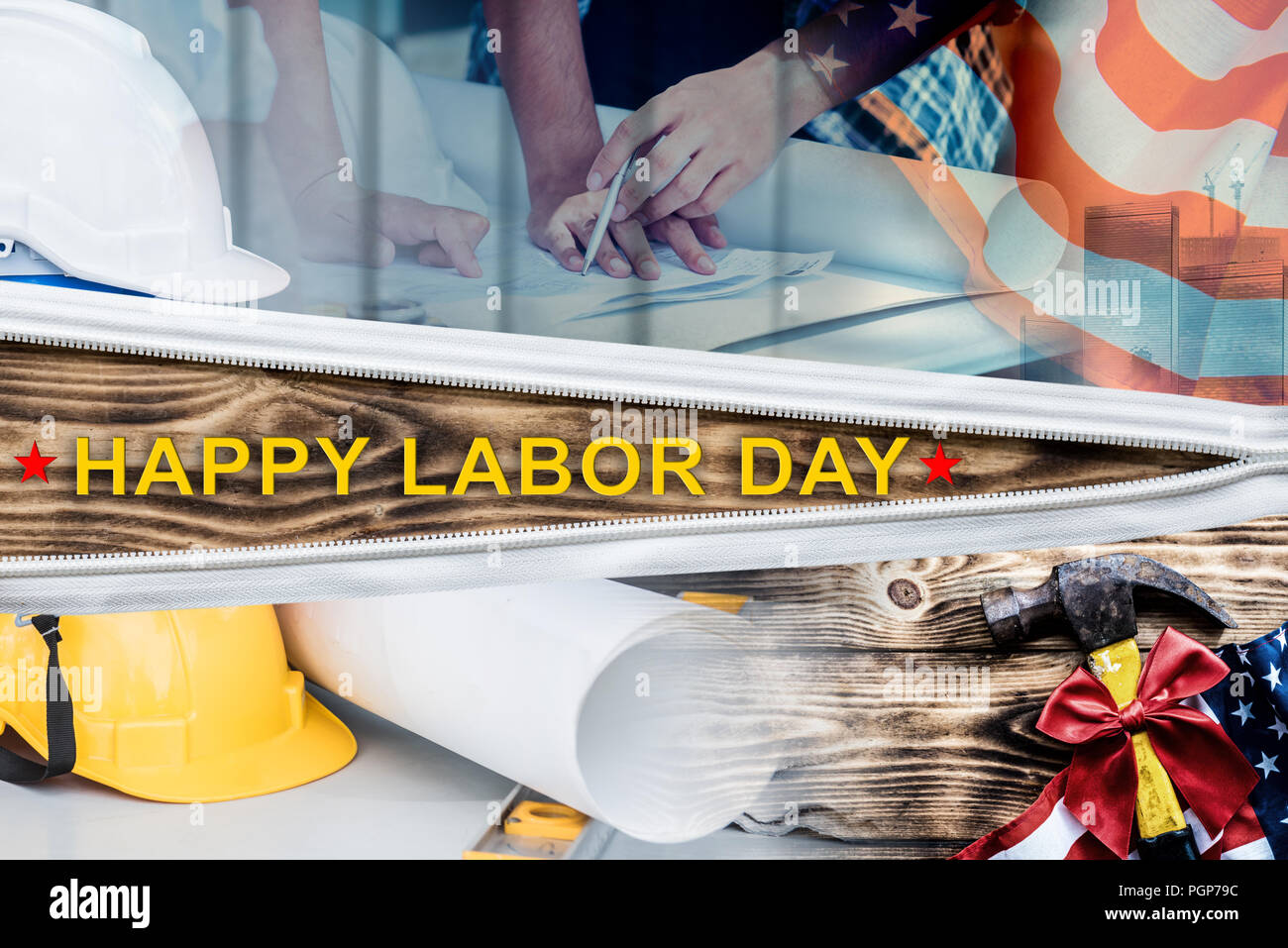 Happy Labor day. Construction tools for holiday concept Stock Photo - Alamy