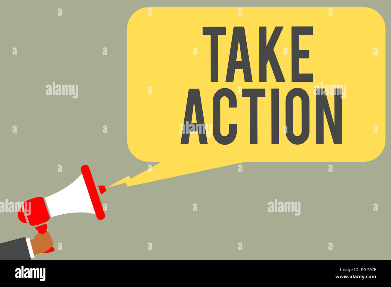 Conceptual hand writing showing Talke Action. Business photo text ...