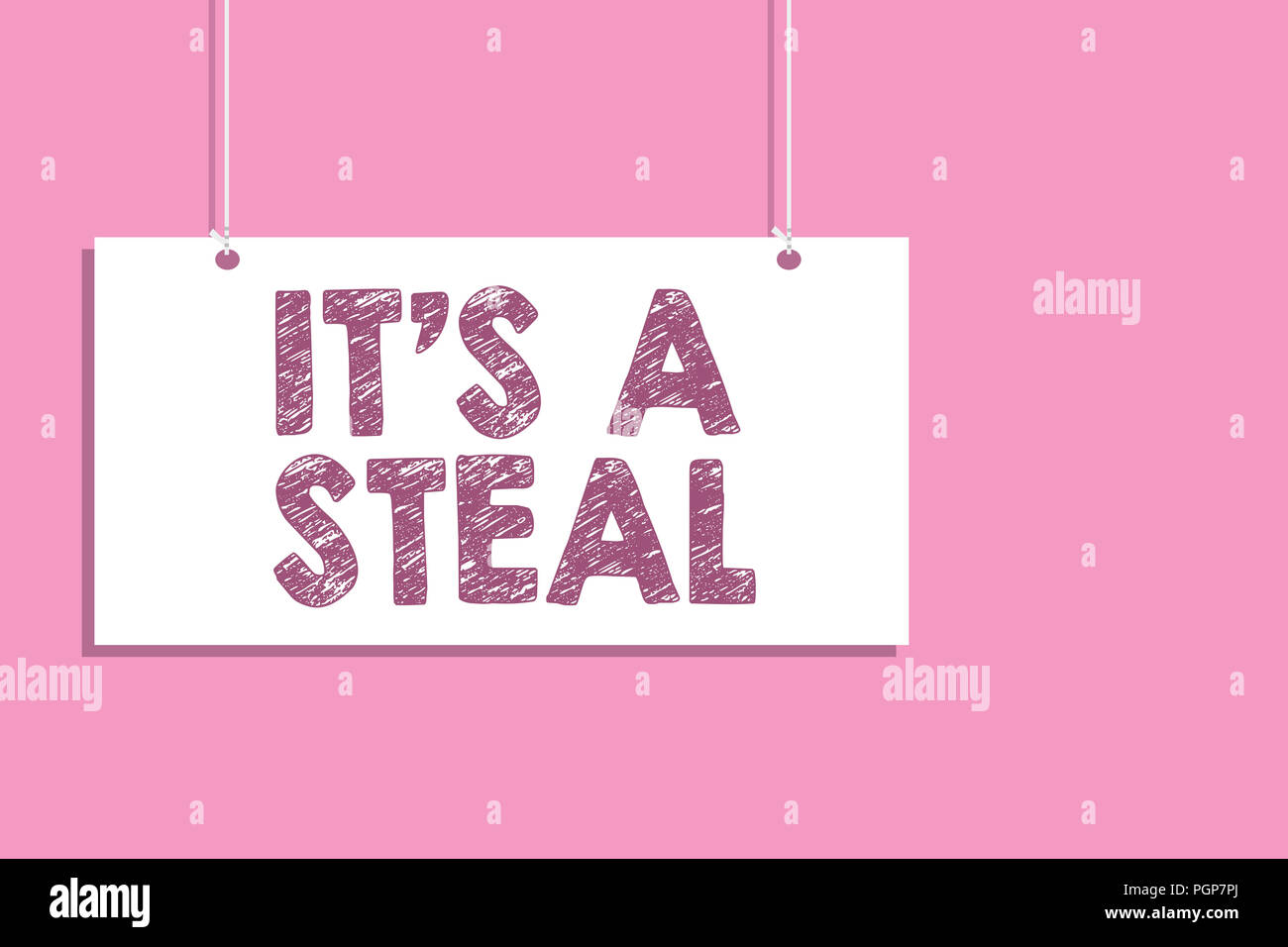 Conceptual hand writing showing It s is A Steal. Business photo text ...