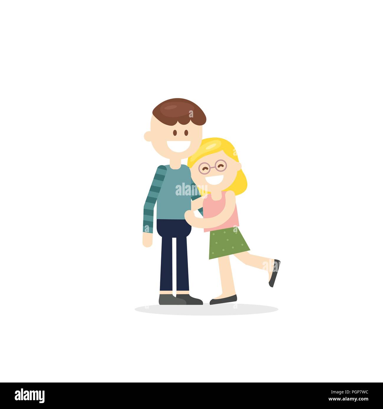 Loving cartoon couple on white background Stock Vector Image & Art - Alamy